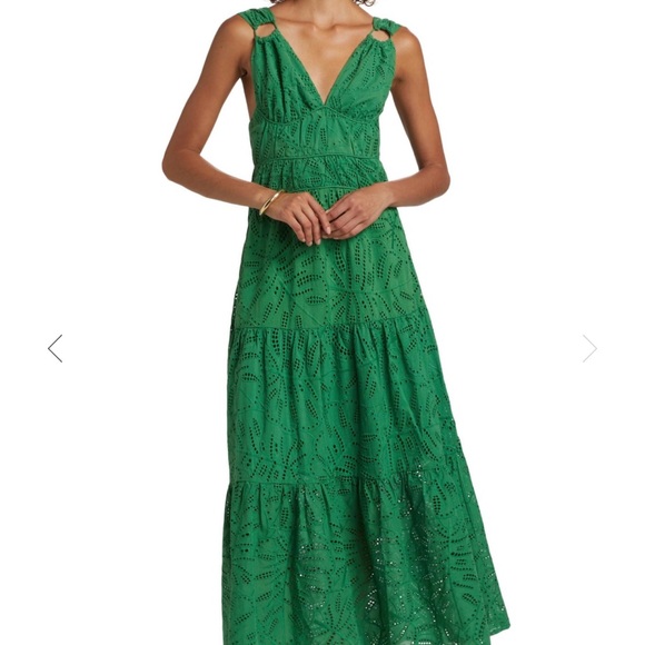 FARM Rio | Dresses | Farm Rio Monstera Corset Tiered Eyelet Sleeveless ...